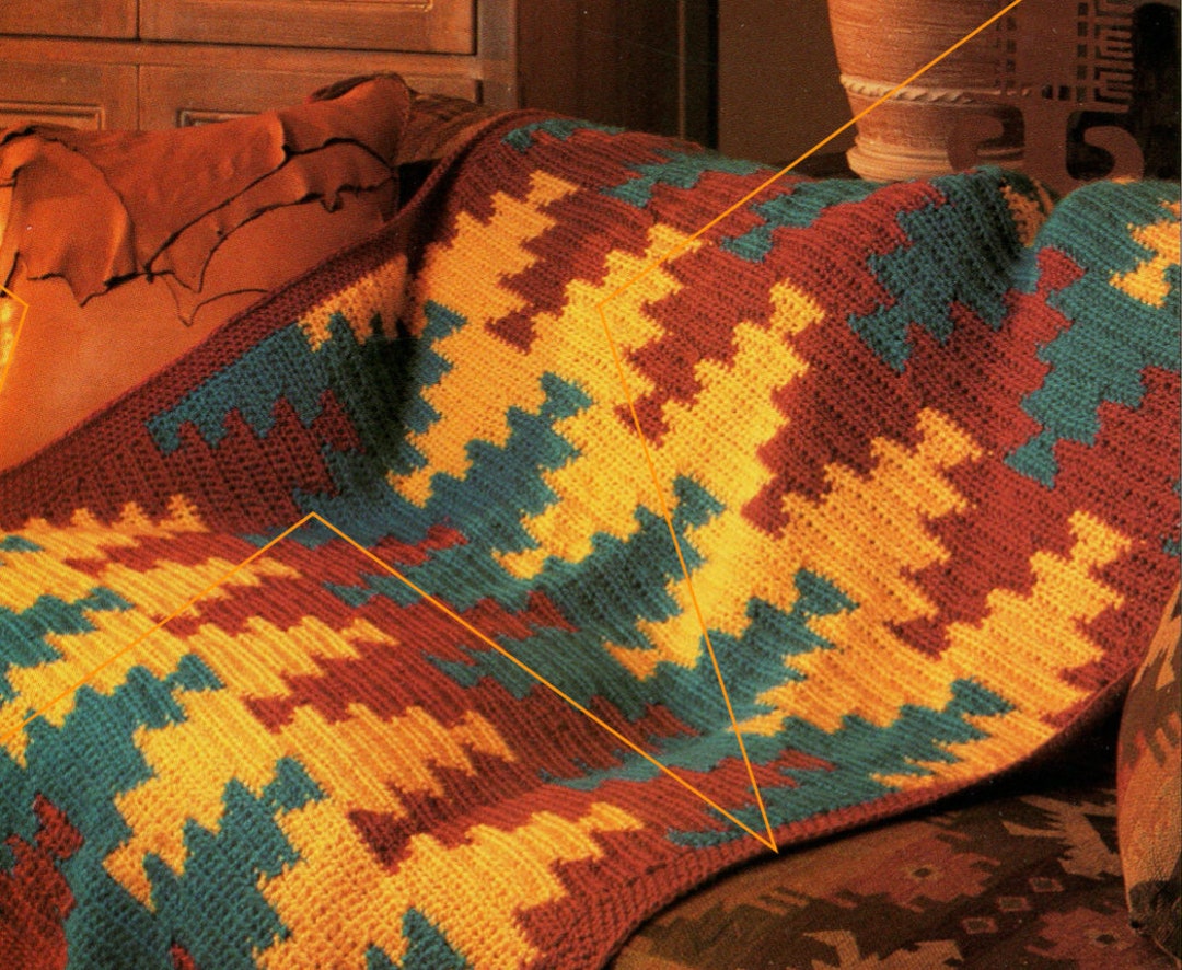 Vintage Crochet Blanket Pattern, Instant Digital Download Pdf for ...