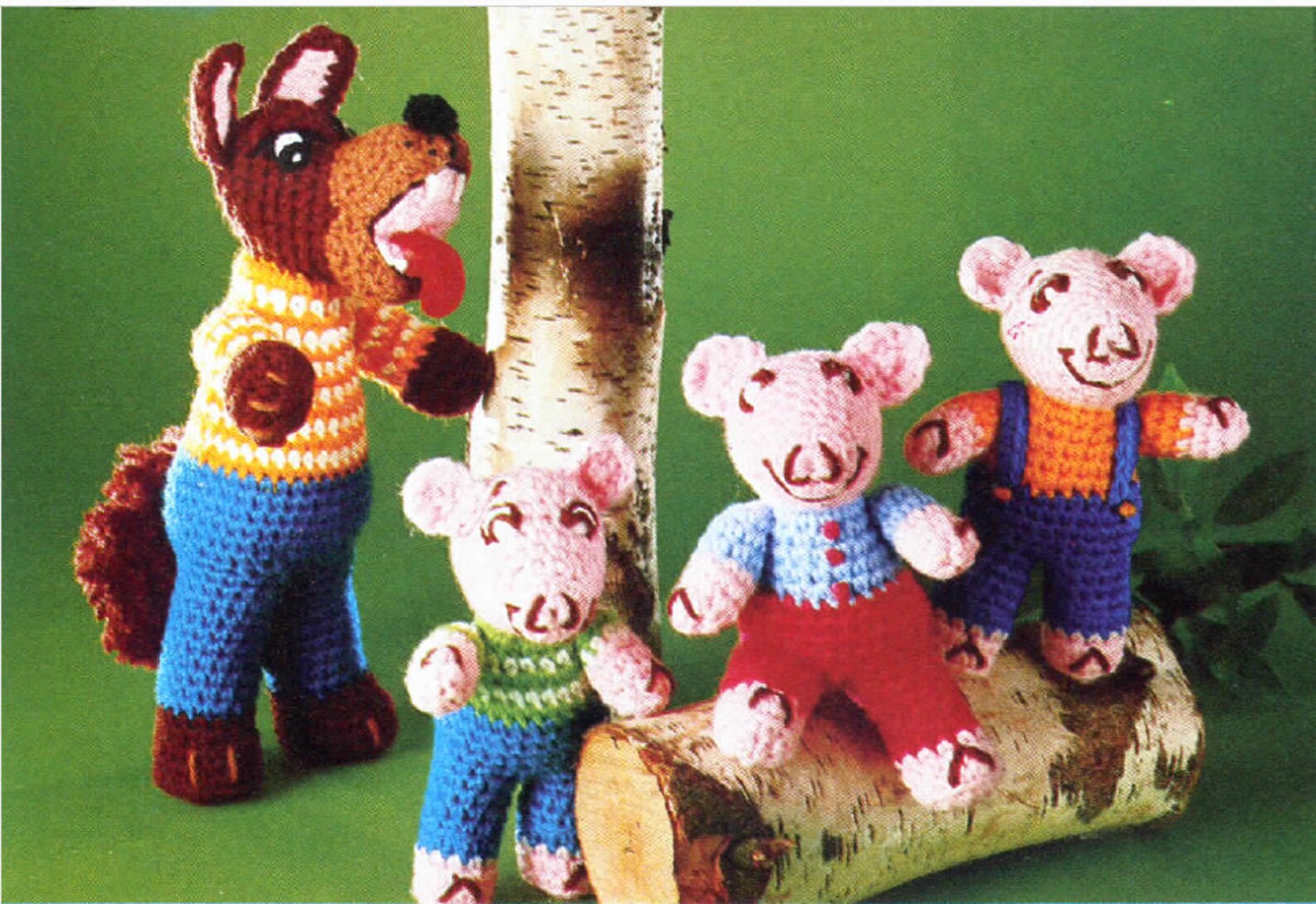Three Little Pigs & the Big Bad Wolf Patterns 70s Fairy Tale Instant ...