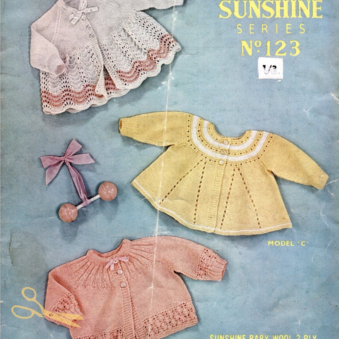 3 Vintage Baby Sweaters Knitting Patterns Pdf Instant Digital Download ...