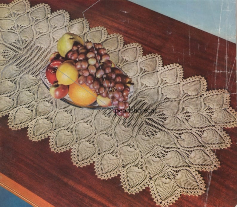 1940s Pineapple Crochet Table Runner Pattern Instant Digital - Etsy