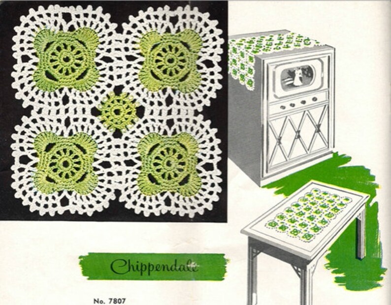 14 Granny Square Doily Crochet Patterns Pdf Vintage Television and ...