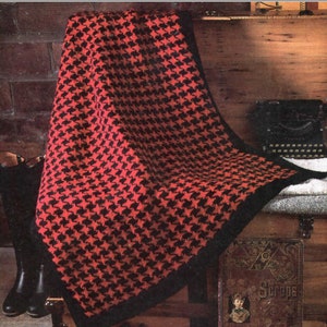 Small Houndstooth Chunky Knit Blanket Pattern, Easy for Beginners ...