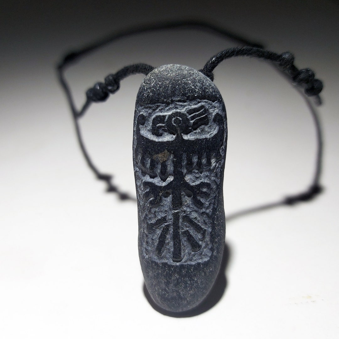 Eagle Amulet Necklace, Riverstone Stone, Hand Carved by Timucin Cakaloz ...