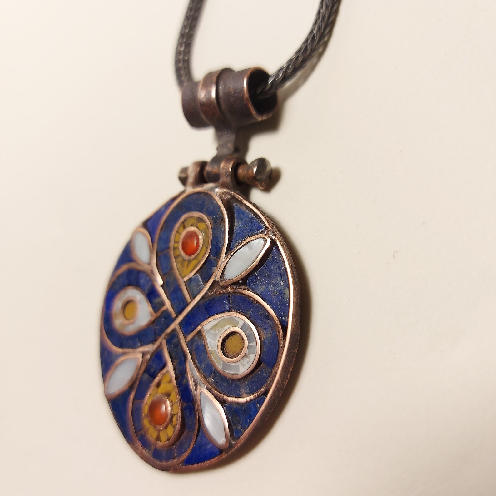 Mosaic Stone Necklace, Anglo Saxon Jewellery, Copper Material, Silver ...