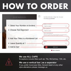 Vinyl Record Dividers, Classic Tab Record Dividers, Laser Cut MDF, Made ...