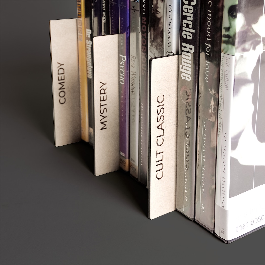 Custom Blu-ray DVD Dividers: Laser Engraved MDF, Organize Your ...