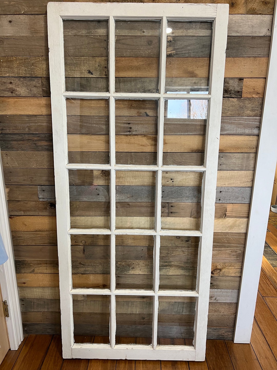 Rustic Farm Window 15 Pane Decor Barn Window Vintage Repurposed Wood ...