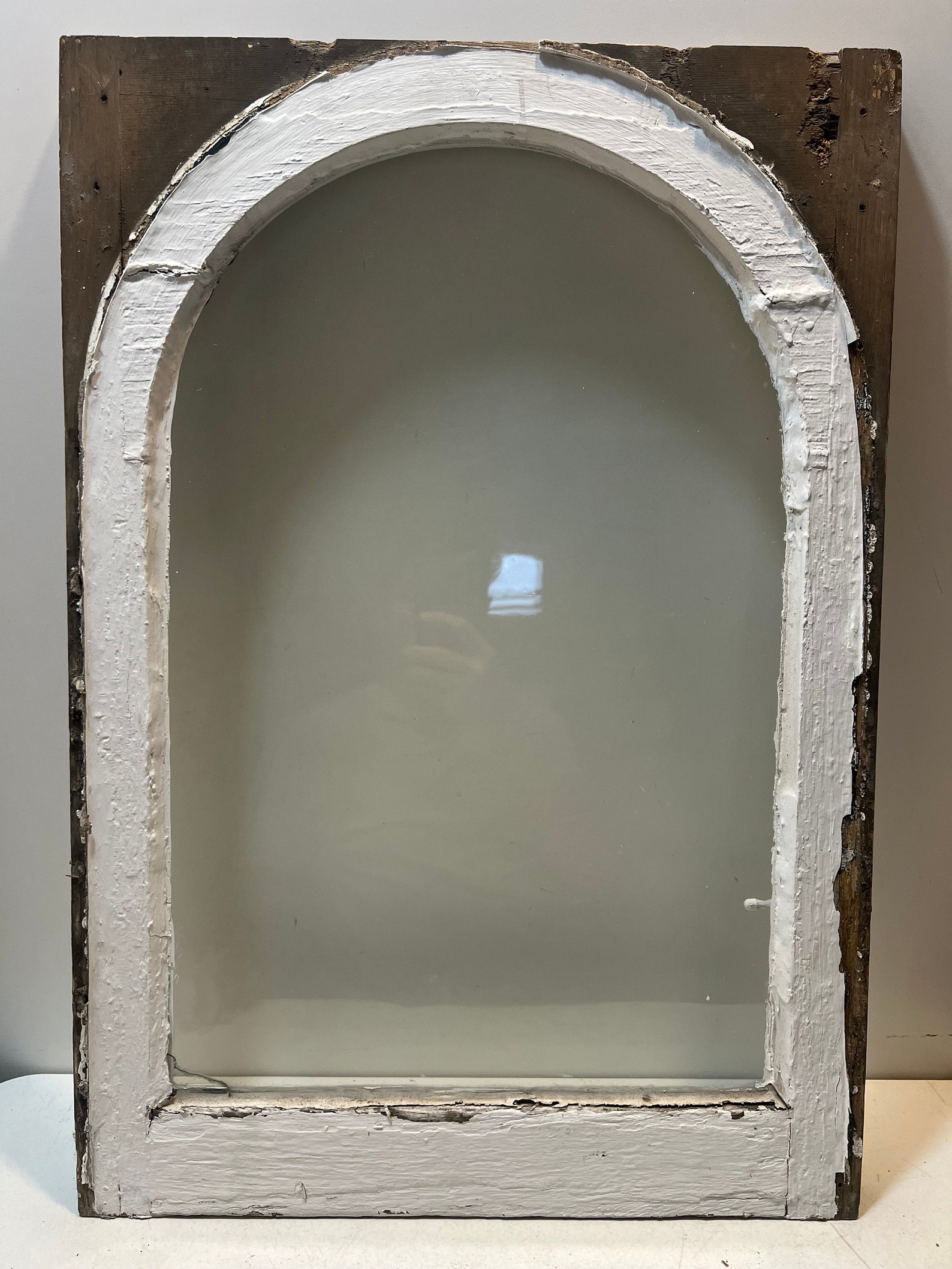 Rustic Wavy Glass Arch Window Pane Decor Barn Window Vintage Repurposed ...