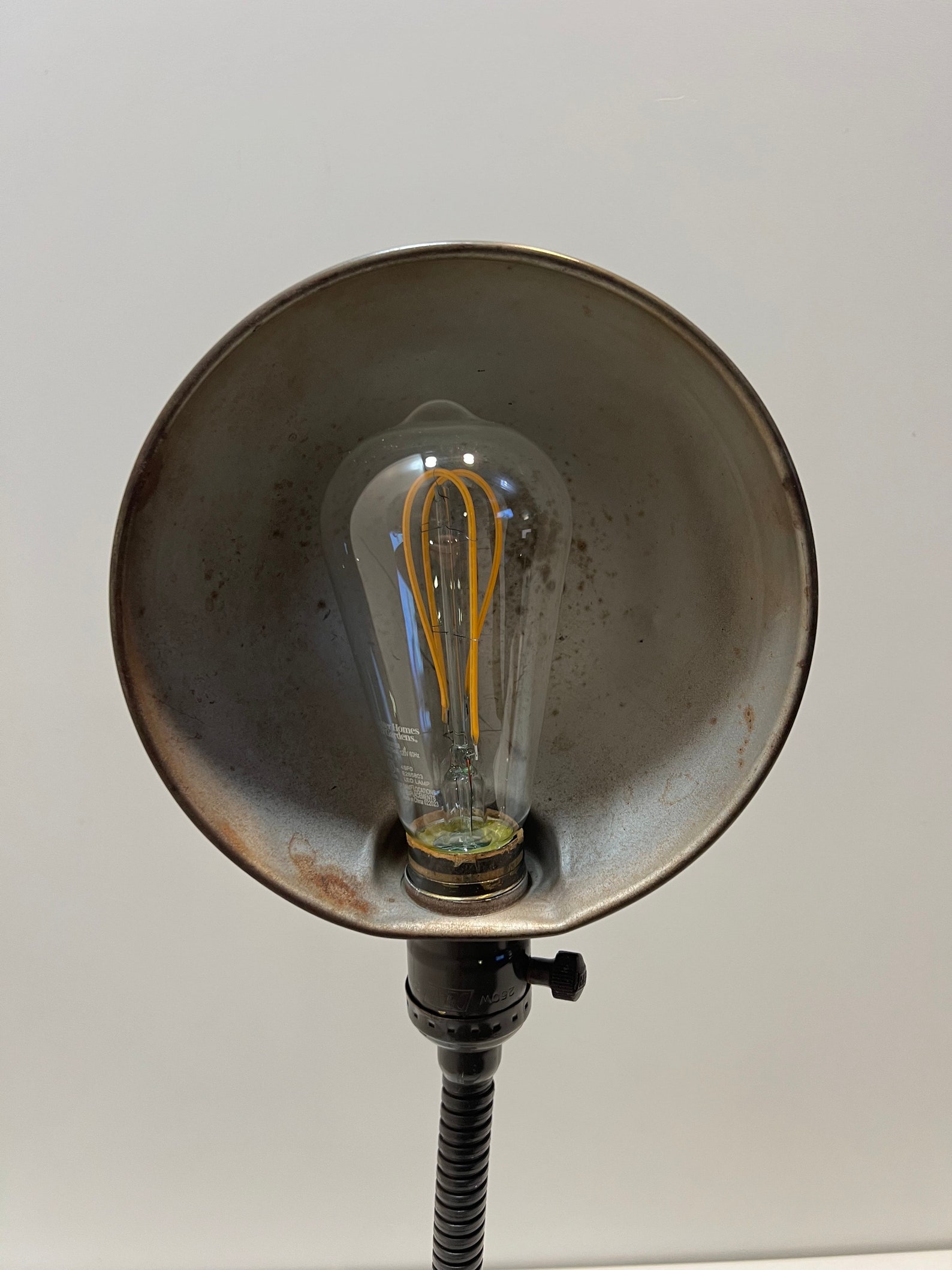 Vintage 1950s Parabolic Office Lamp Flexible Neck Army Green Adjustable ...