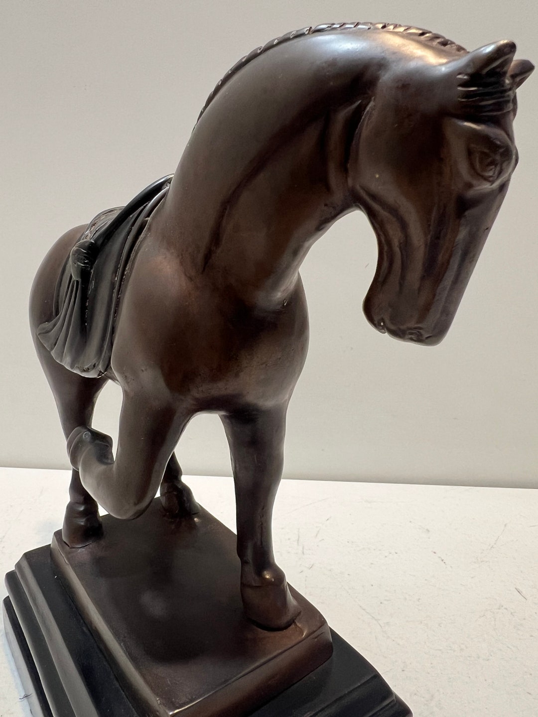 Vintage Bronze Metal Statue Heavy Bronze Tang Dynasty War Horse ...