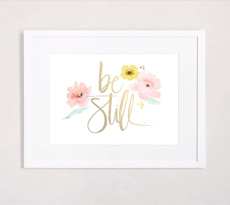 Gold Foil and Watercolor be Still Art Print - Etsy