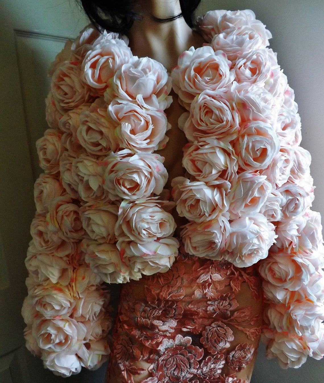 MADE TO ORDER Oversized 3 D Pastel Pink Roses Jacket in a - Etsy