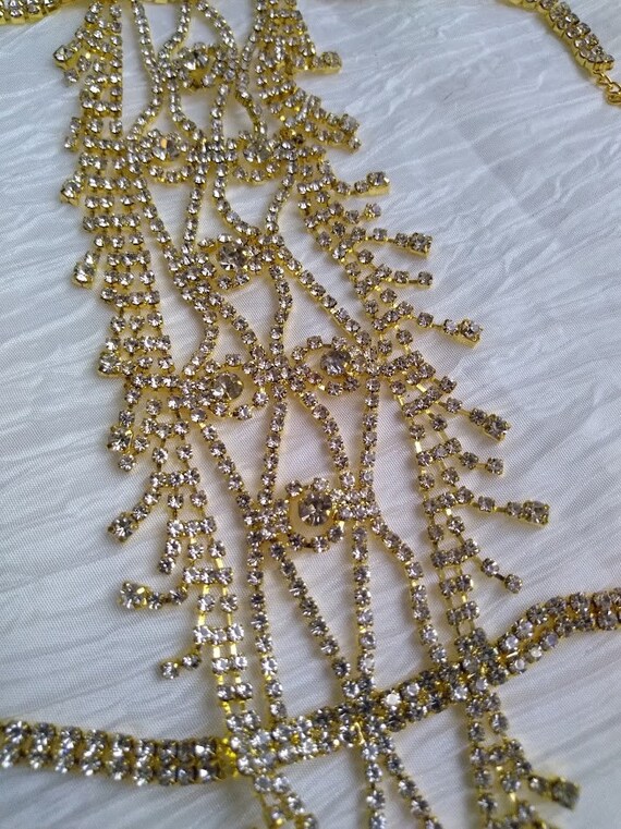 READY to Ship GOLD Metal Clear Rhinestone Crystal Arm Cuff - Etsy