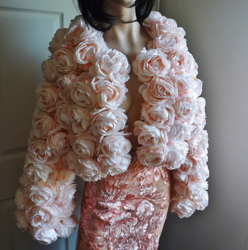 MADE TO ORDER Oversized 3 D Pastel Pink Roses Jacket in a - Etsy