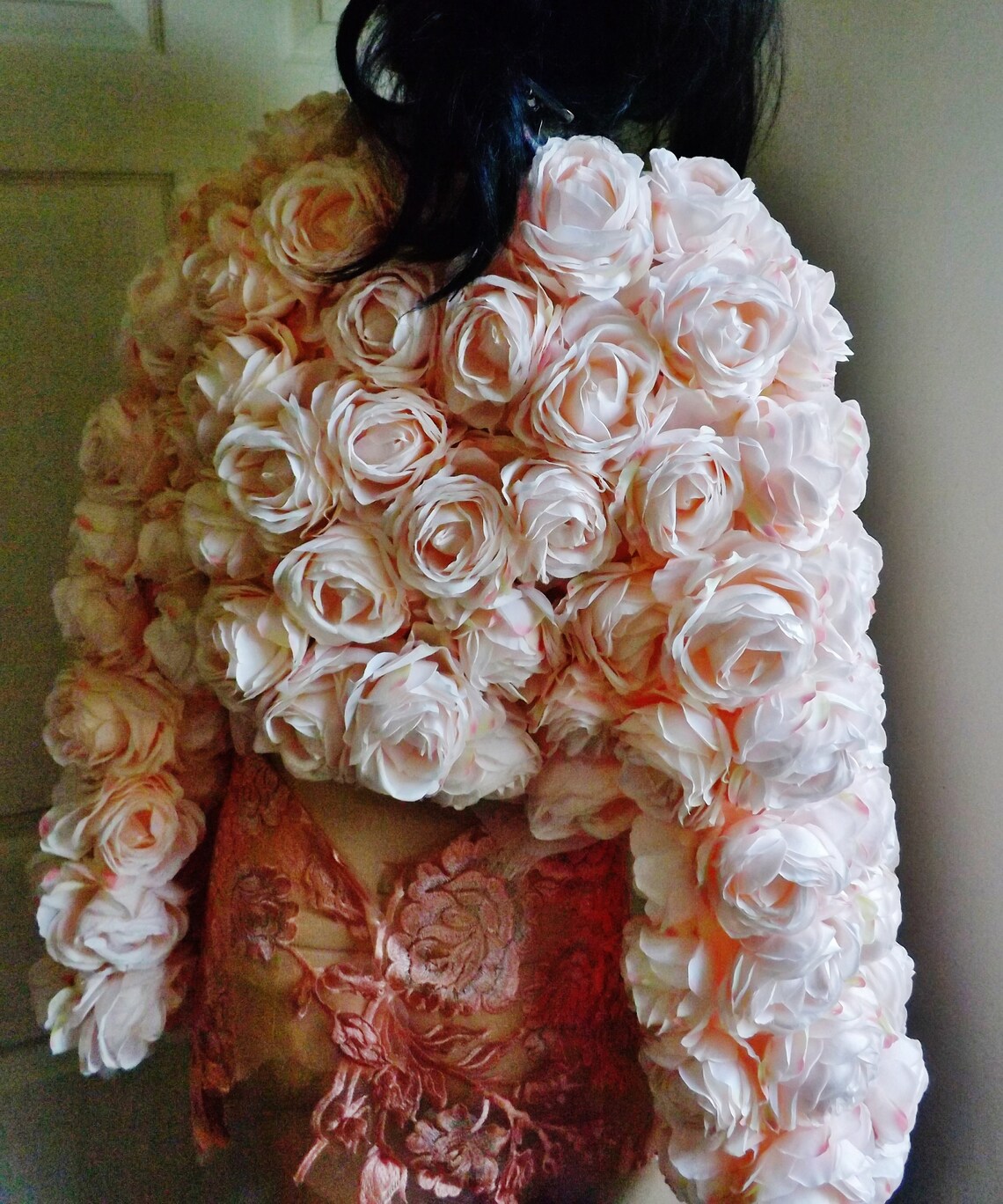 MADE TO ORDER Oversized 3 D Pastel Pink Roses Jacket in a - Etsy
