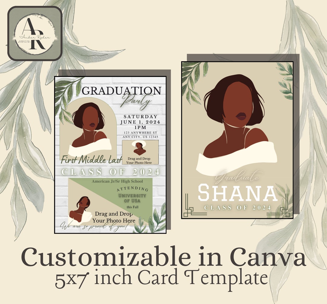 Boho Graduation Invitation Template, Senior Graduate Announcement ...