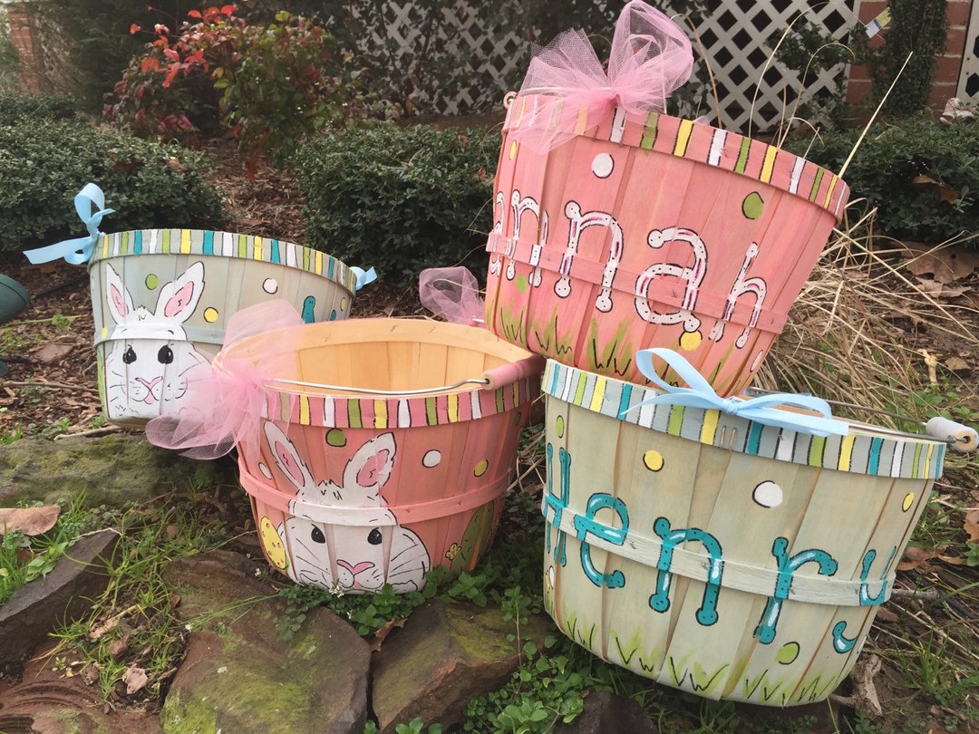 Personalized Easter Basket, First Easter Basket, Easter Basket, Painted ...