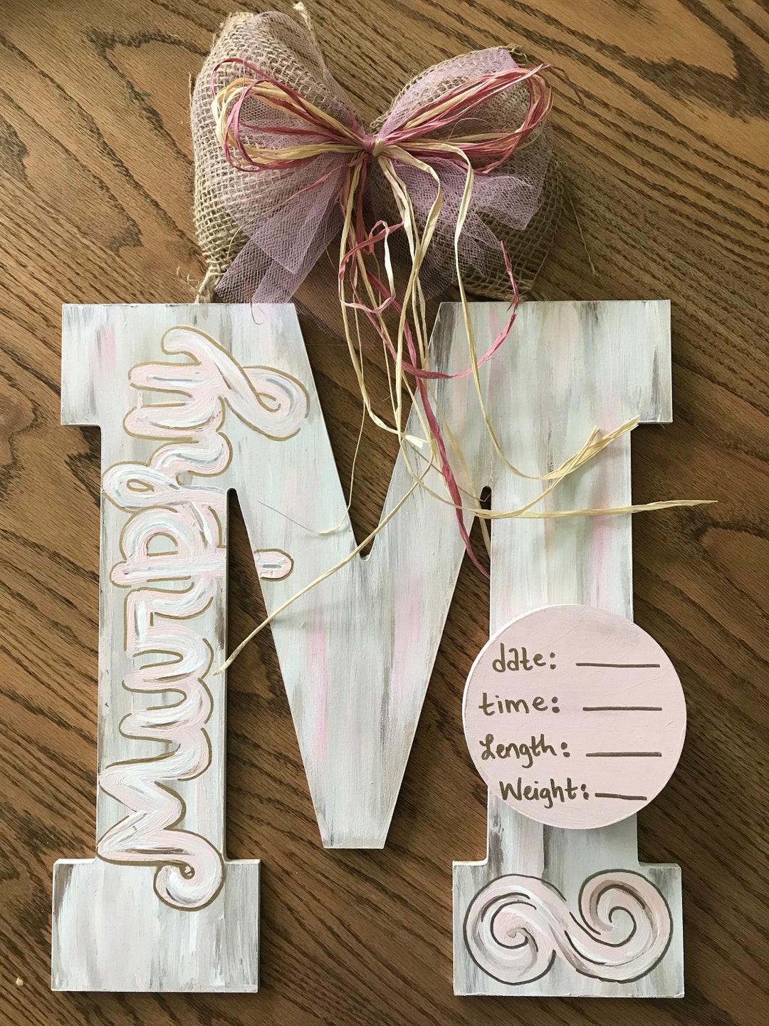 Door Hanger , Letter M Door Hanger, Hospital Door Hanger, Letter ...