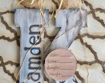 Baby Boy Duck Hunting Birth Stats Sign / Boy Nursery Door Hanger / Duck ...