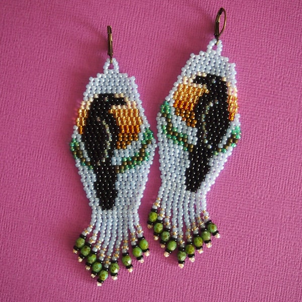 Beaded Raven Earrings - Etsy