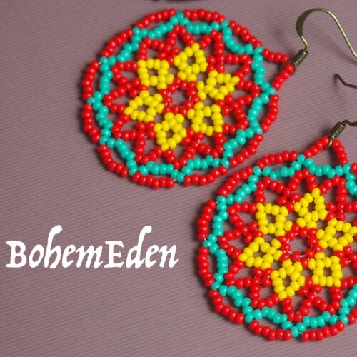 Beadweaving Tutorial: Seed Bead Mandala Earrings or Pendant. - Etsy
