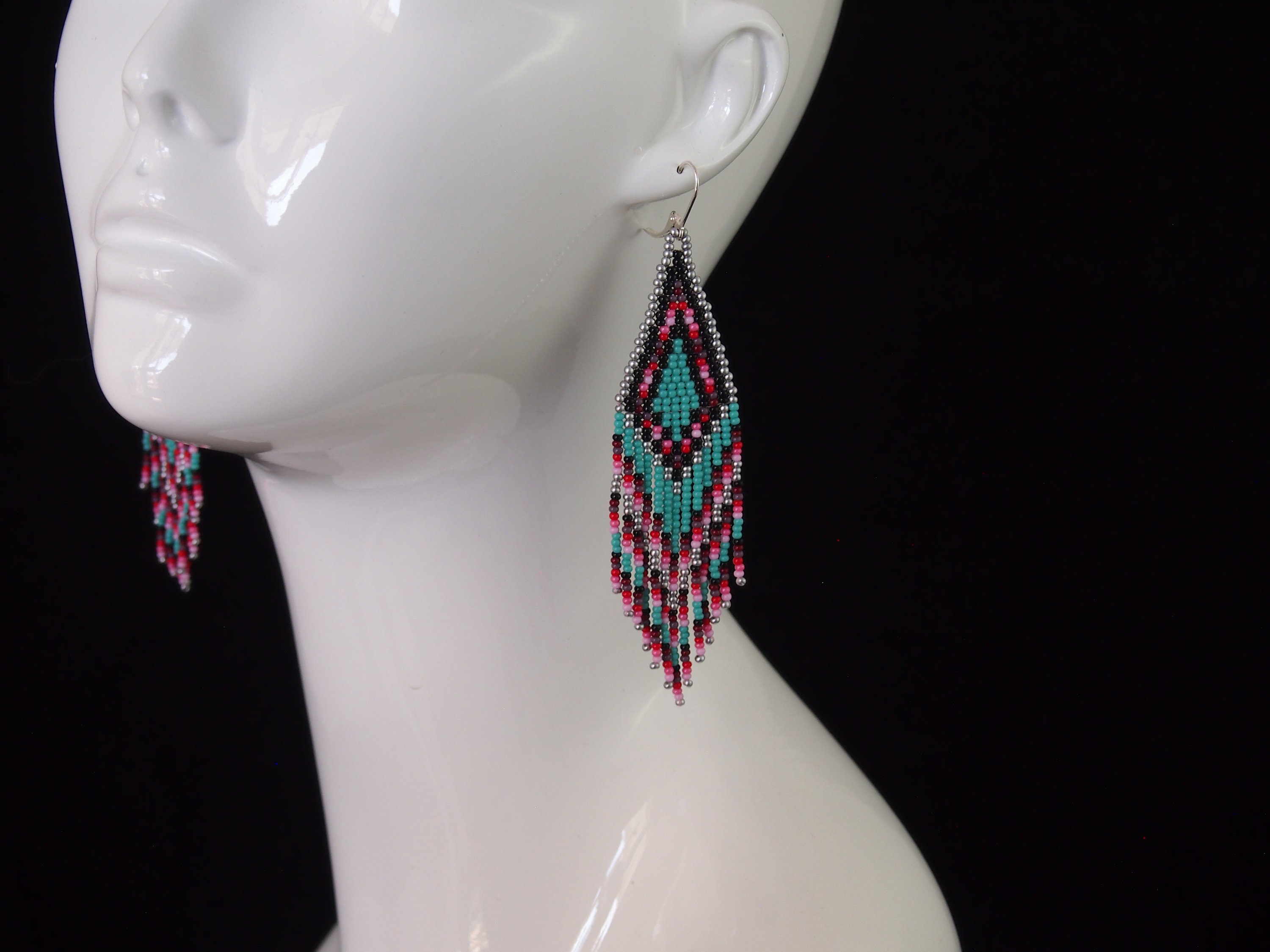 PATTERN: Night Owl Seed Bead Fringe Earring Pattern for Intermediate ...