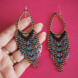 Disco Lights: Flashy Beaded Fringes in Metallic Pink, Teal, and Blue ...