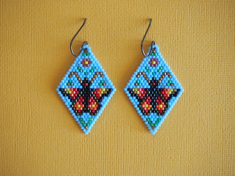 Moth Seed Bead Earring Pattern: Brick Stitch (PDF) - Etsy