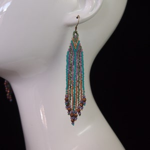 Forest Path: Teal, Purple, Dark Gold, and Bronze Beaded Fringes With ...