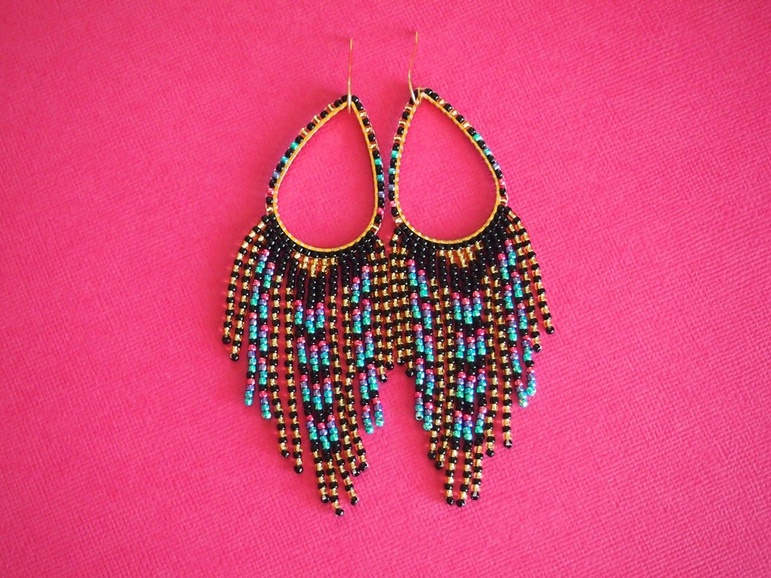 Disco Lights: Flashy Beaded Fringes in Metallic Pink, Teal, and Blue ...