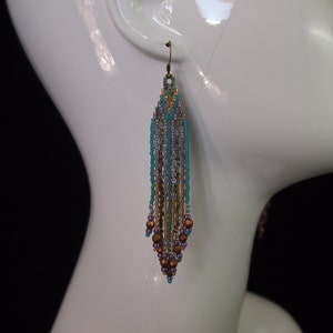 Forest Path: Teal, Purple, Dark Gold, and Bronze Beaded Fringes With ...