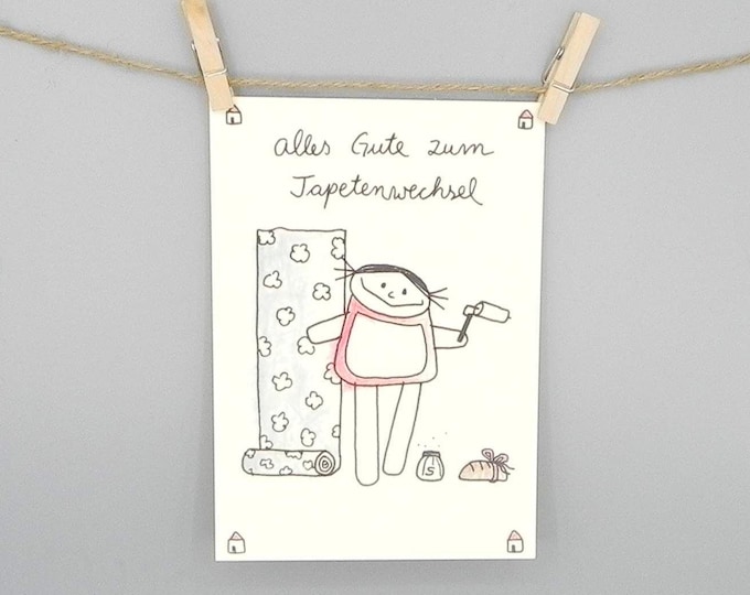 Karte zum Umzug & Einzug, happy new home, Klappkarte inkl. Umschlag ...