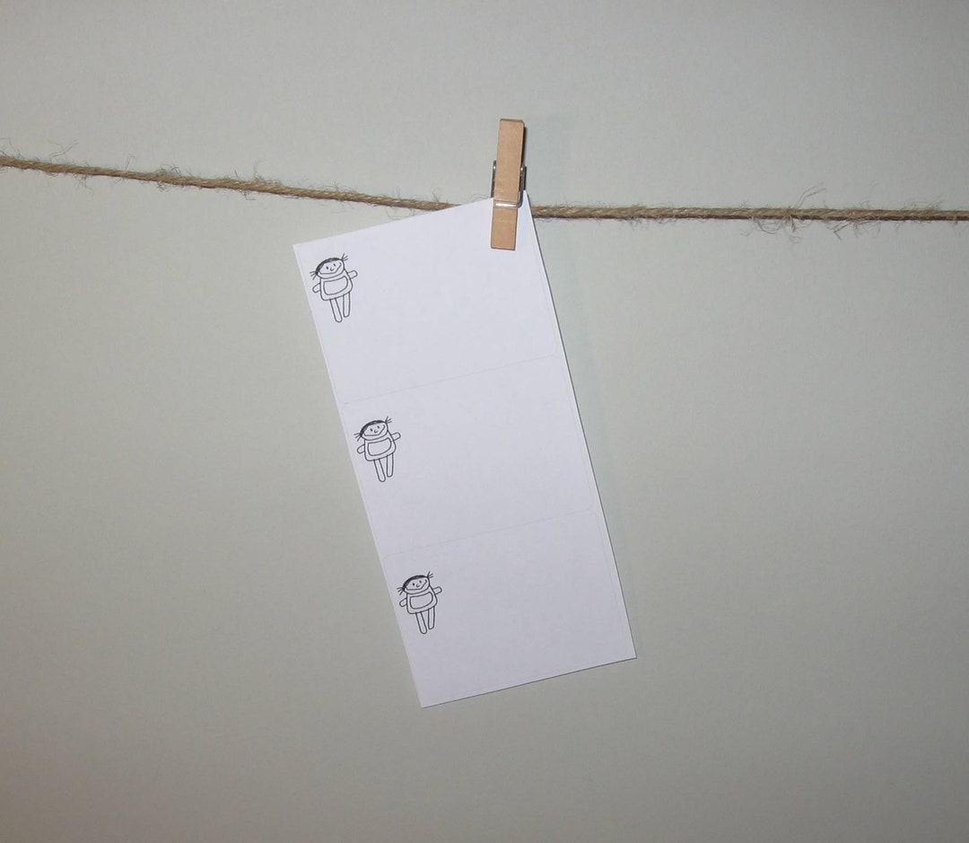 3 Large Stickers, Labels With Girls in Black and White, Stickers by ...