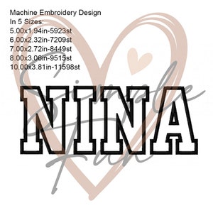 NINA Applique Embroidery,nina Embroidery Design,machine Embroidery File ...