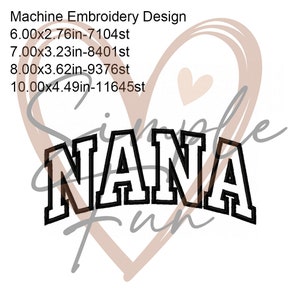 NANA Applique Embroidery,nana Embroidery Design,machine Embroidery File ...