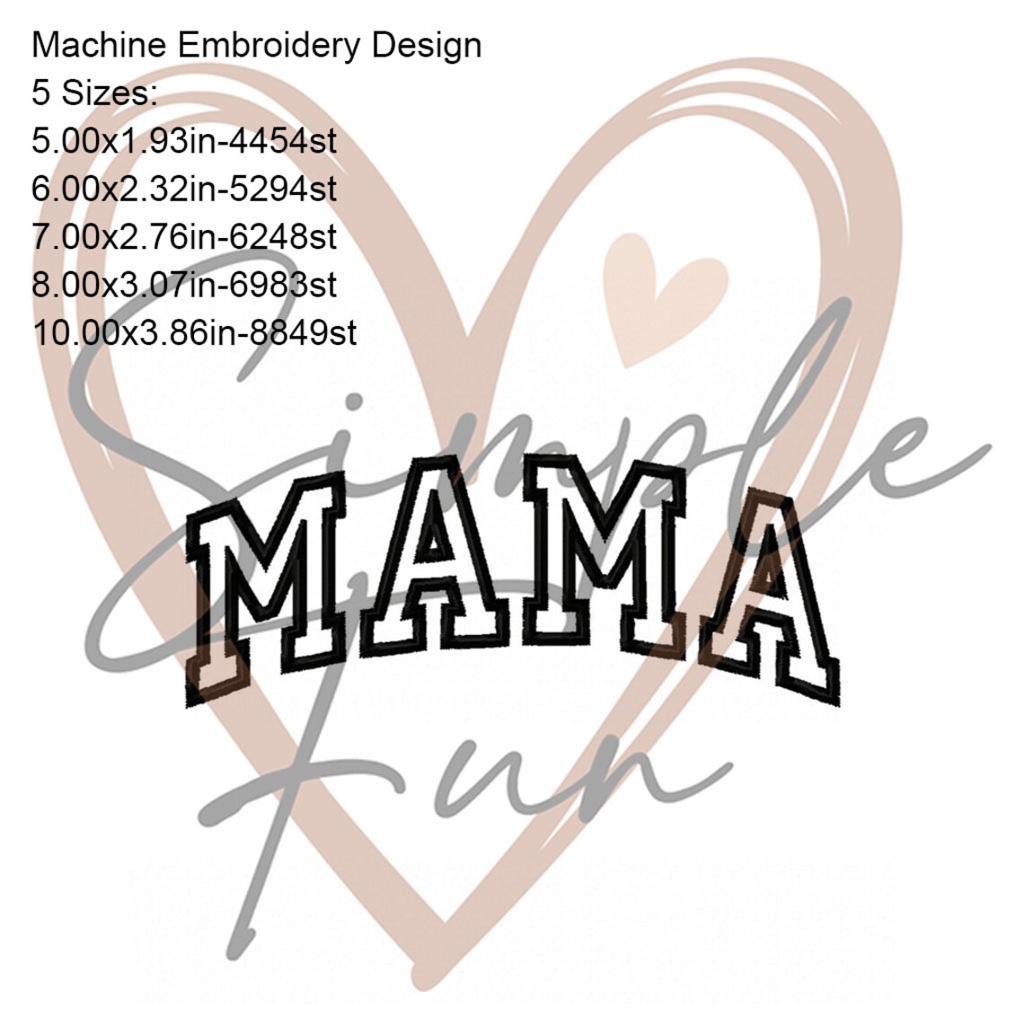 MAMA Outline Embroiderymama Embroidery Filemachine - Etsy