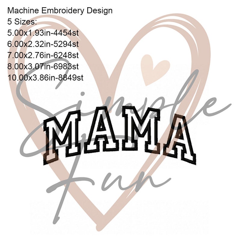 MAMA Outline Embroidery,mama Embroidery File,machine Embroidery Design ...