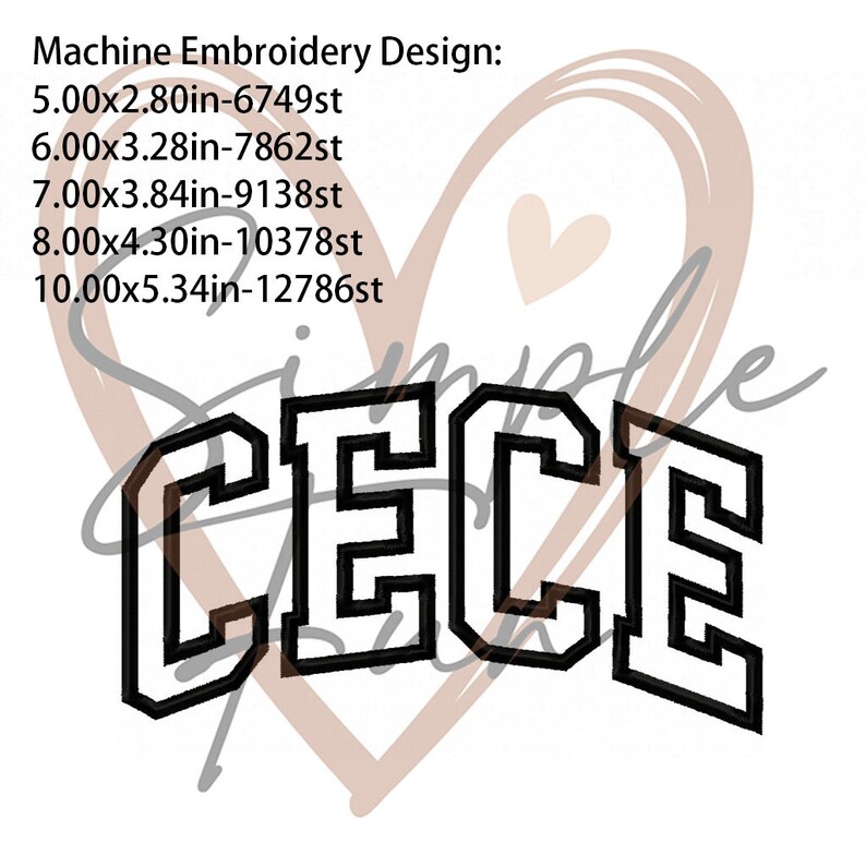 CECE Applique Embroidery Design,grandma Embroidery Design,machine ...