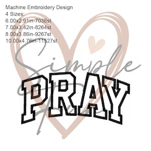 PRAY Applique Embroidery Design,christian Embroidery Design,machine ...