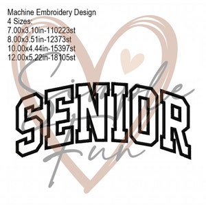 SENIOR Applique Embroidery Design,graduation Embroidery Design, High ...