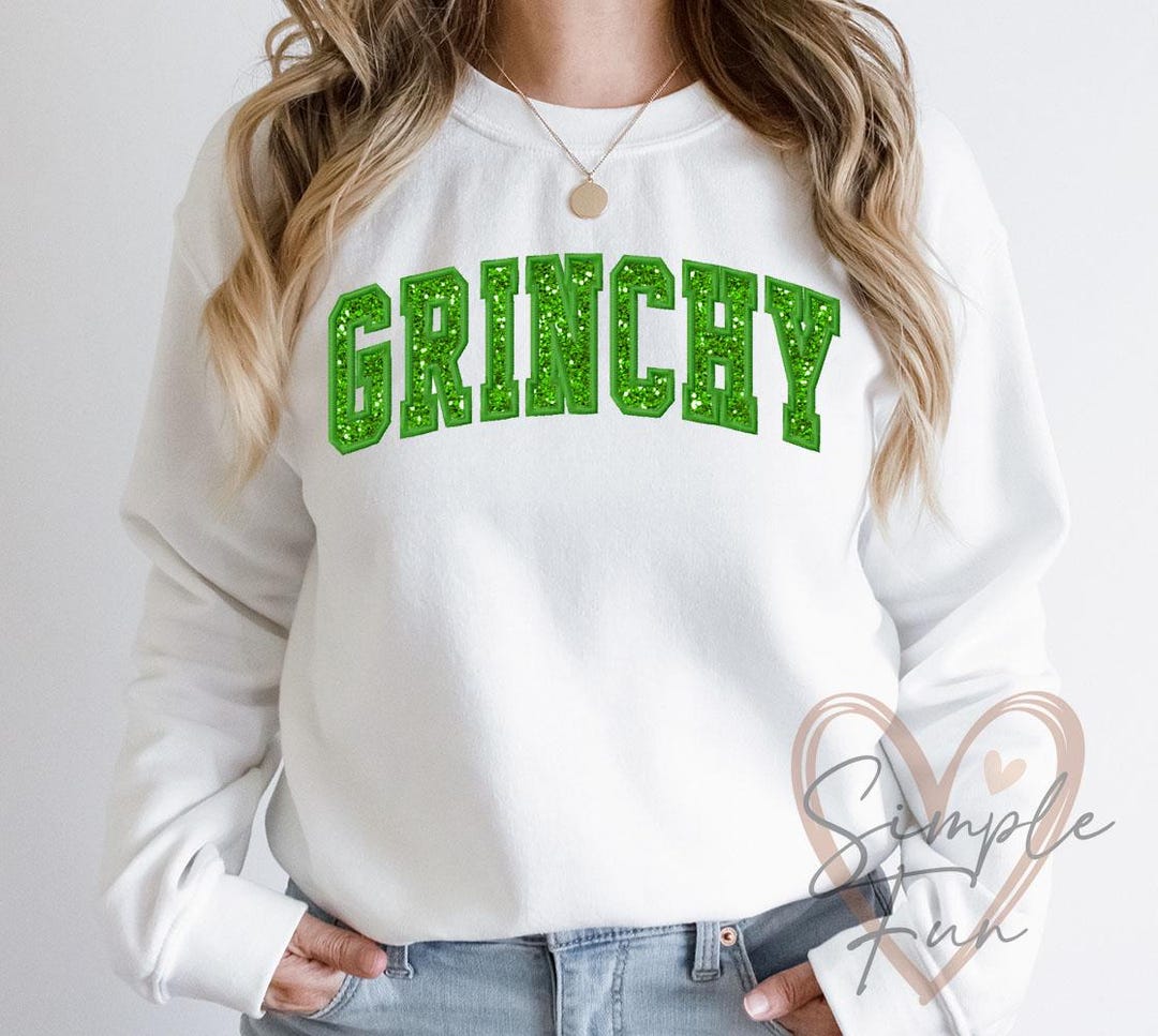 Grinchy Applique Embroidery,christmas Sweatshirt Embroidery Design ...