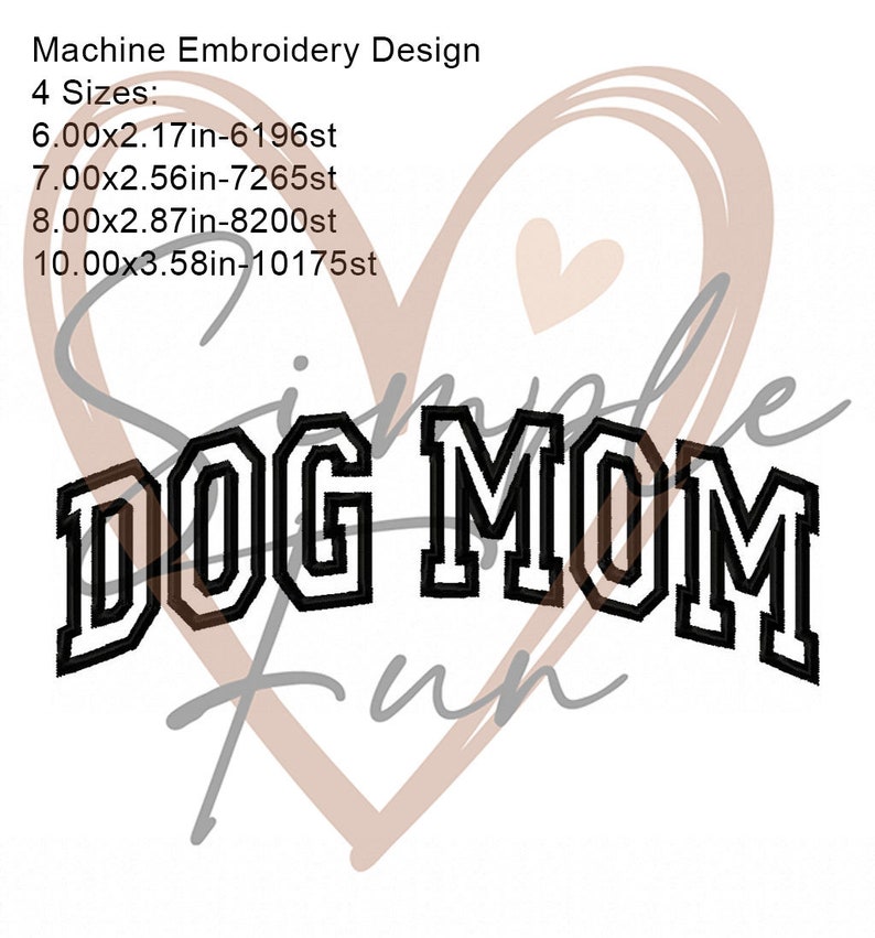 Dog MOM Outline Embroidery,mama Embroidery Design,dog Lover Embroidery ...