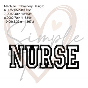 Nurse Applique Embroidery Design,sweatshirt Embroidery Design,machine ...