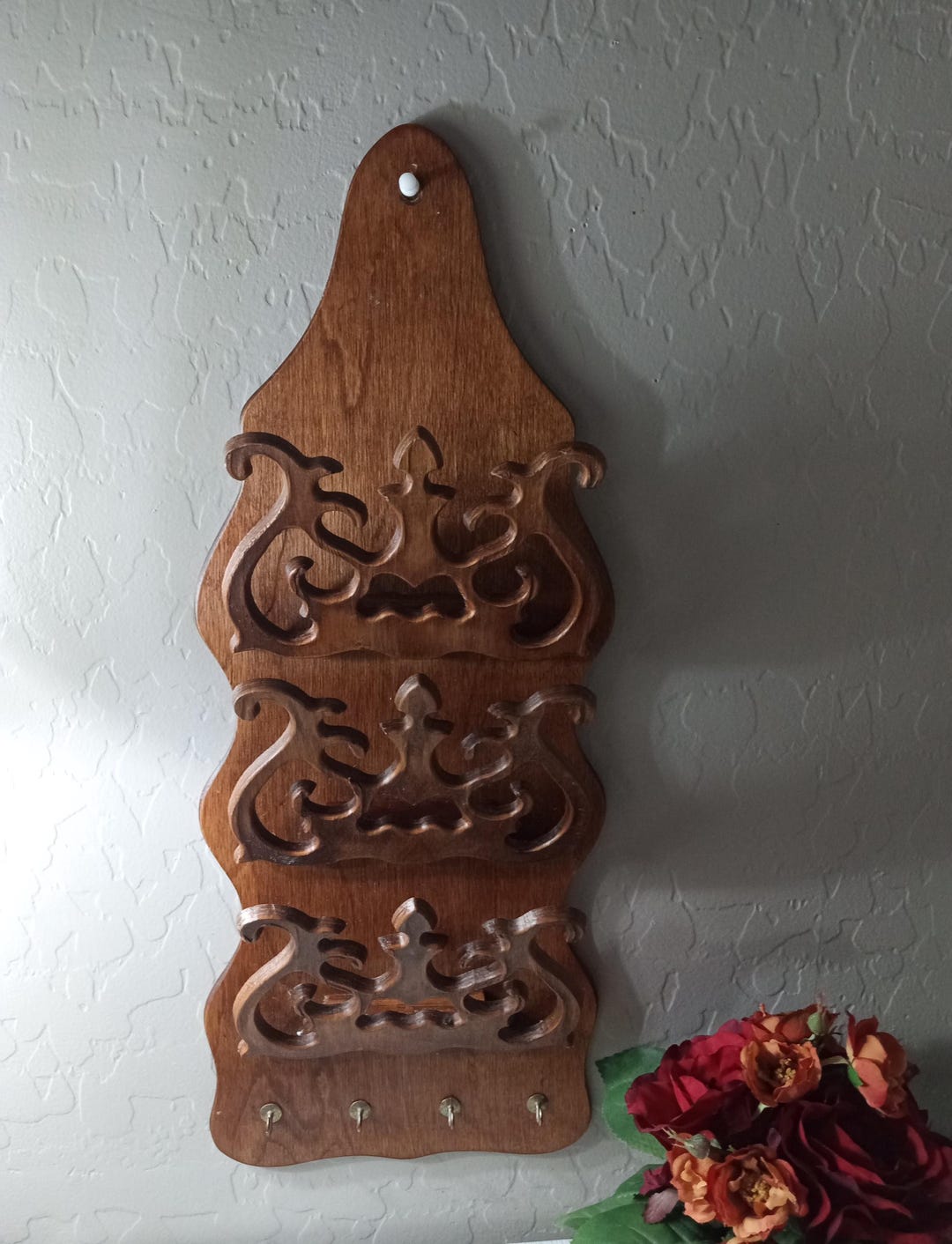 Vintage Wood Letter Key Holder Wall Hanging - Etsy