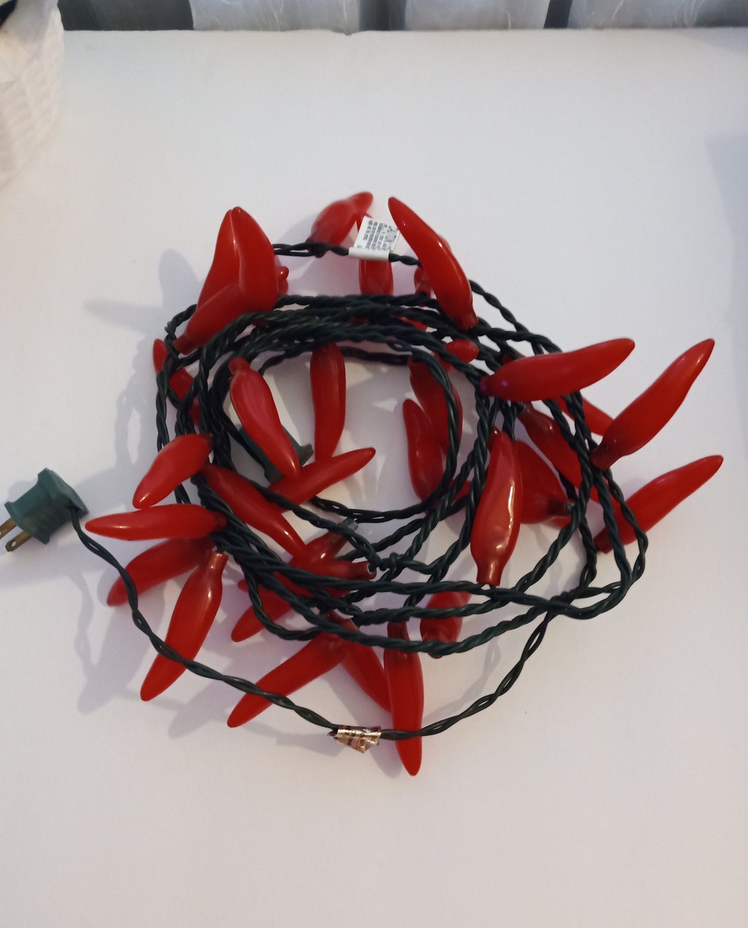 Vintage Red Chili Pepper Bunch String 35 Lights - Etsy