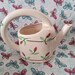 Vintage Ceramic Floral Rosebud Watering Pitcher Vase Hand Painted House ...