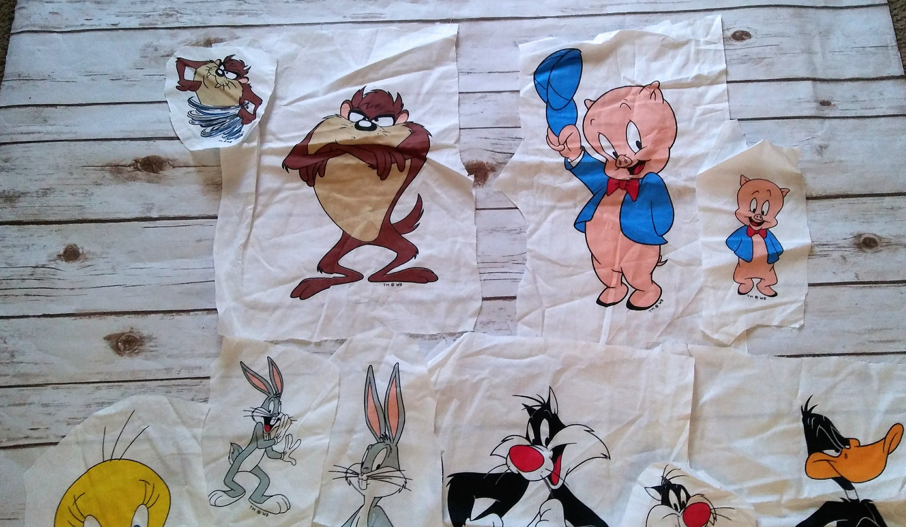 Porky Pig Lot of 14. Sylvester Taz Vintage Looney Tunes Fabric Print ...