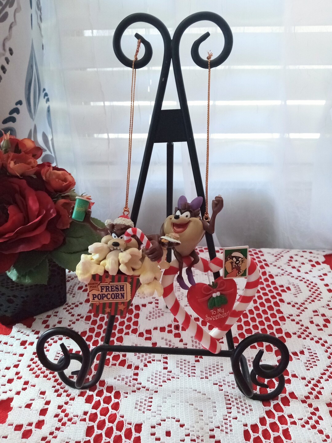 Vintage Looney Tunes Mr. and Mrs. Taz Christmas Ornaments Holiday Decor ...