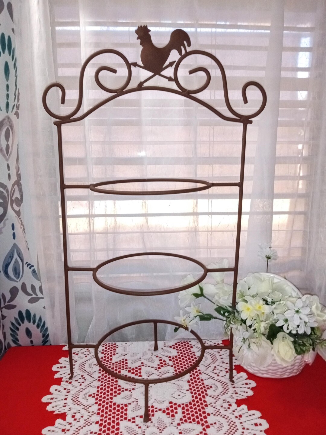 Metal Rustic Rooster 3 Tier Cake Snack Serving Plate Stand - Etsy