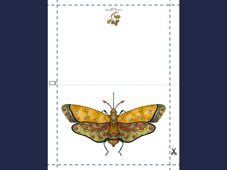 Printable Insect Cards- Bugs- Insects- Insect Greeting Cards- Beetle ...